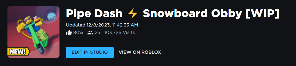 Pipe Dash (pipe obbies with track editor) is looking for feedback ...