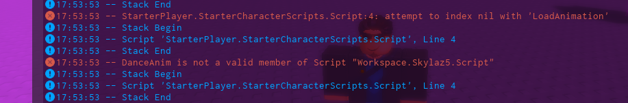 Player local scripts & animations doesnt work - Scripting Support - Developer Forum | Roblox
