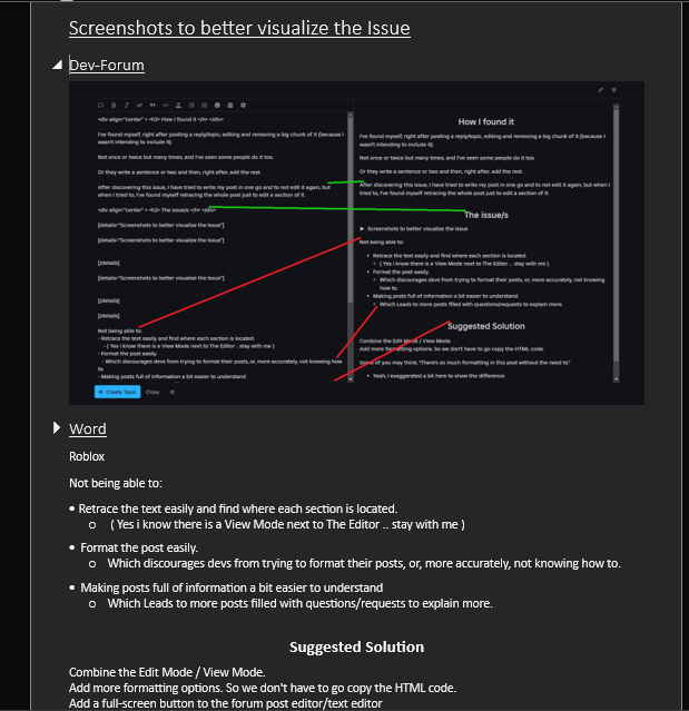 Combine the Editor Mode and View Mode in the forum post/text editor - Forum Features - Developer ...