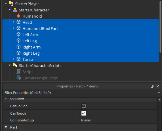 "TouchEventsUseCollisionGroups" Still fires .Touched on other Characters even if the Collisions ...