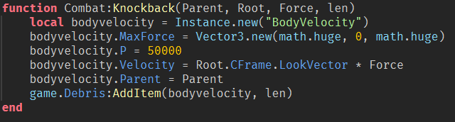 How to make proper knockback for a combat system? - Scripting Support - Developer Forum | Roblox