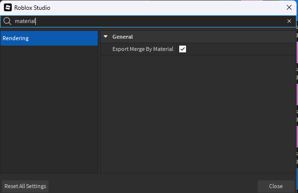 Roblox studio ignoring 'Merge materials on export' setting, spitting out 1000's of material ...