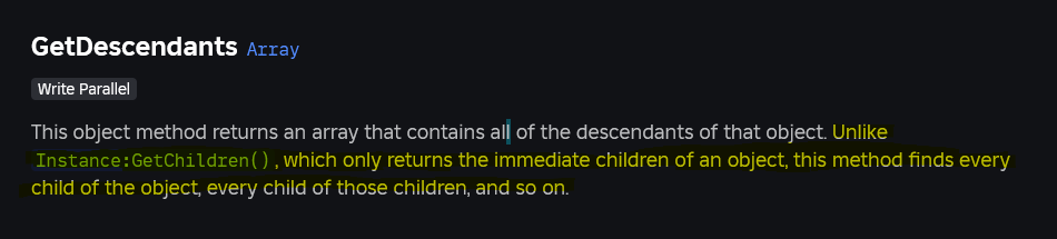 :GetChildren() vs :GetDescendants() - Scripting Support - Developer Forum | Roblox