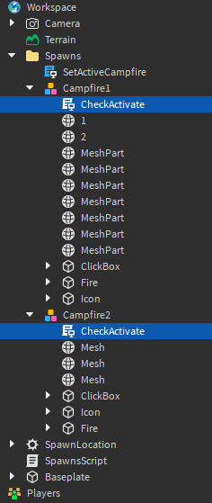 Campfire Spawnpoint - Scripting Support - Developer Forum | Roblox