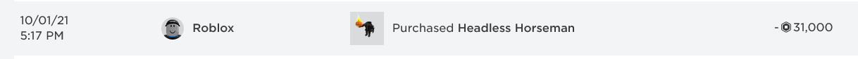The classic headless head (ID: 134082579) disappeared from my inventory ...