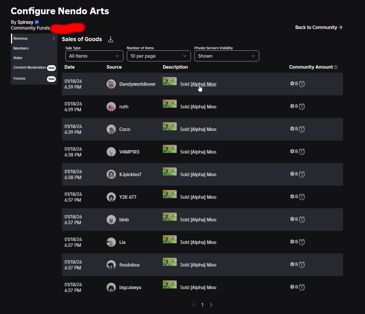 Clicking on a game link in audit logs / sales doesn't work - Roblox ...