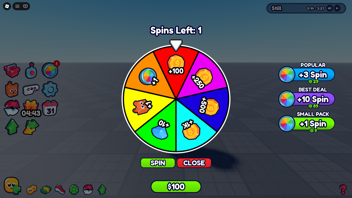 Roulette System - Roblox Reward Wheel GUI with Weighted Slots, Free ...