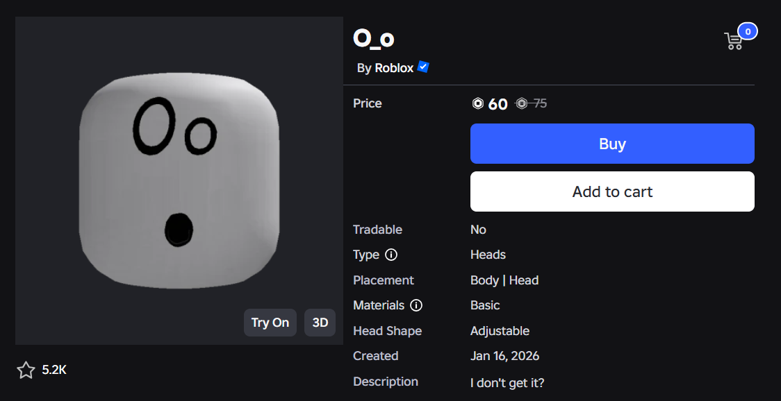 O_o has inaccurate mood - Catalog Asset Bugs - Developer Forum | Roblox