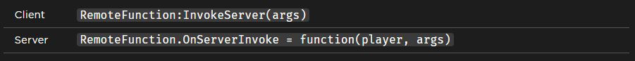 Wrong sample code for RemoteFunction - Documentation Issues - Developer Forum | Roblox