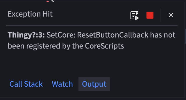 Reset Button not Disabling - Scripting Support - Developer Forum | Roblox