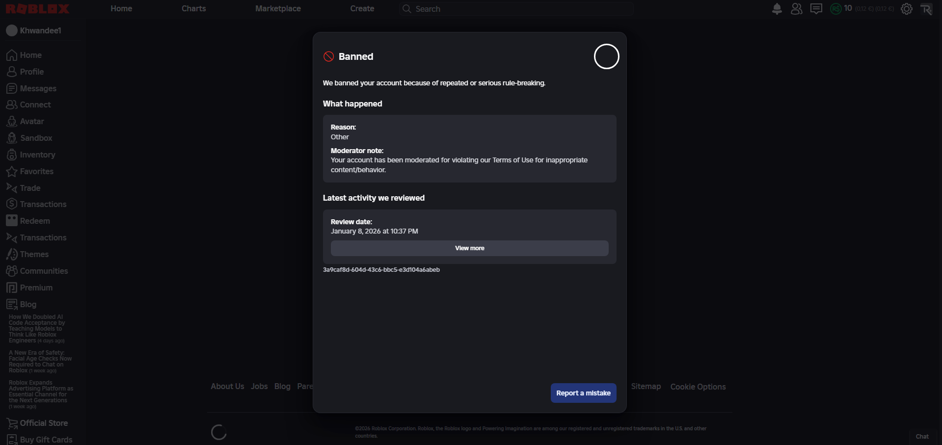 Account falsely terminated and appeals ghosted - Other Bugs - Developer ...
