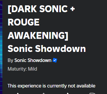 [Experience Page] Experience shows as "This experience is currently not ...