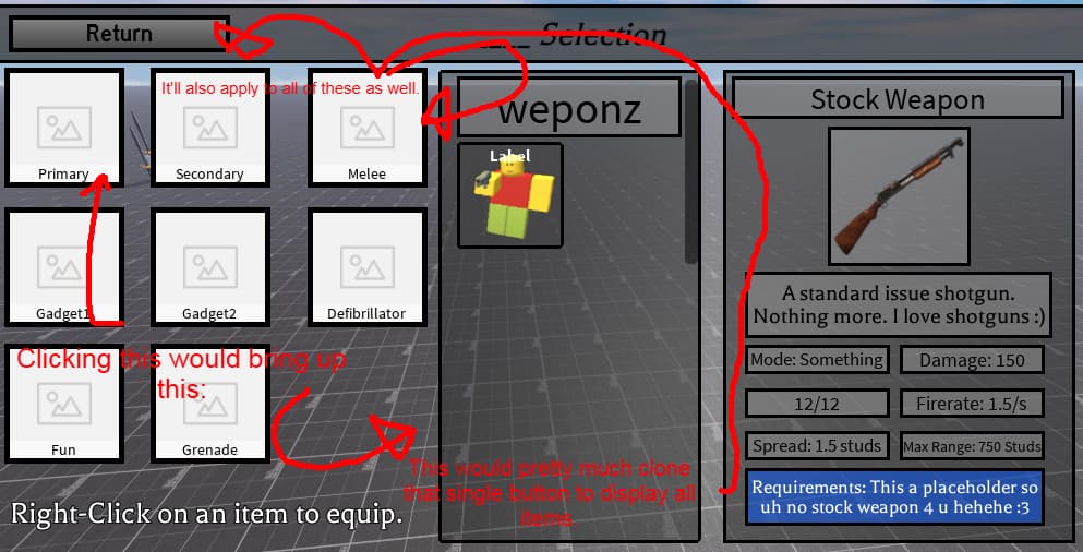 How to make a button show all available weaponry? - Scripting Support ...