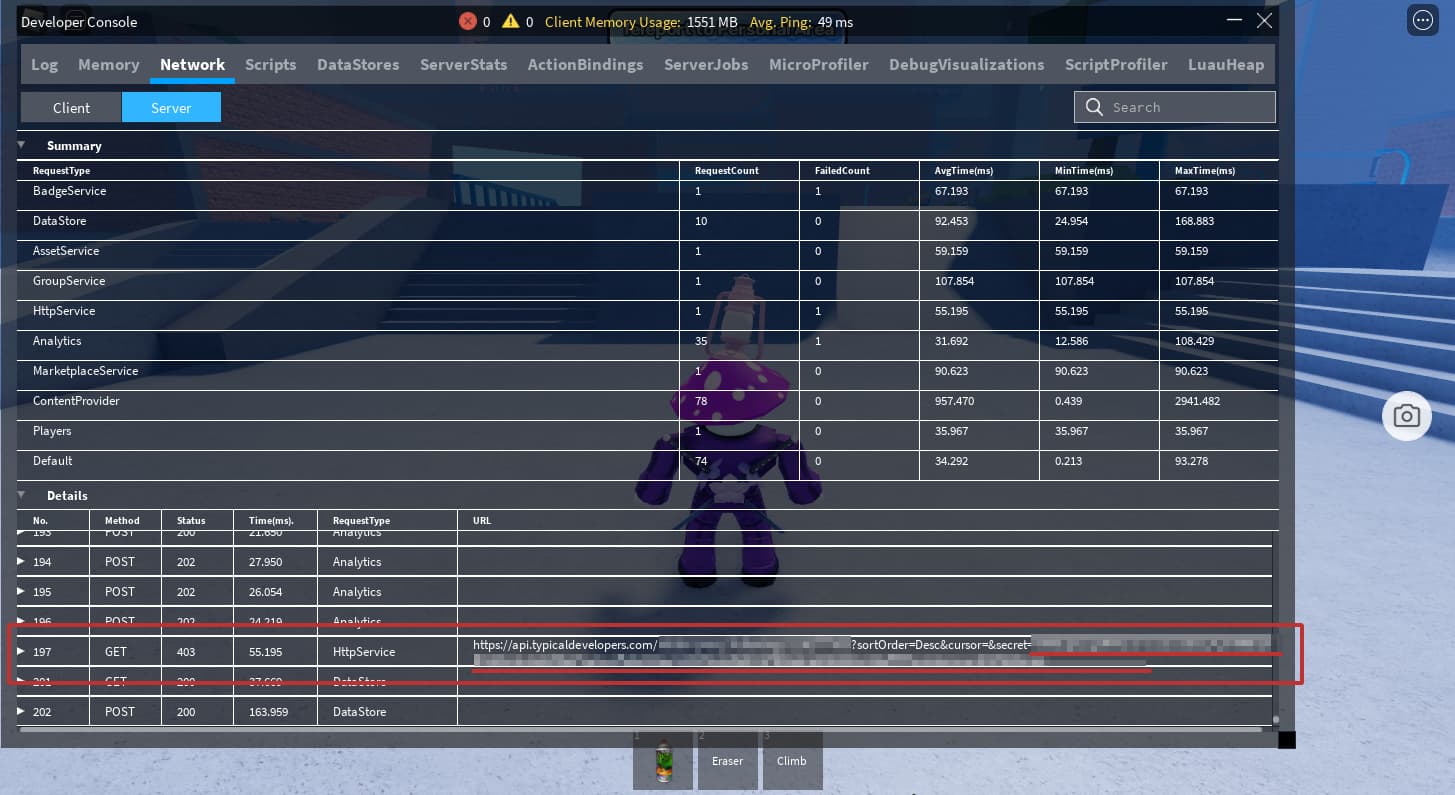 Network Logs leak Http Request Secret - Engine Bugs - Developer Forum | Roblox
