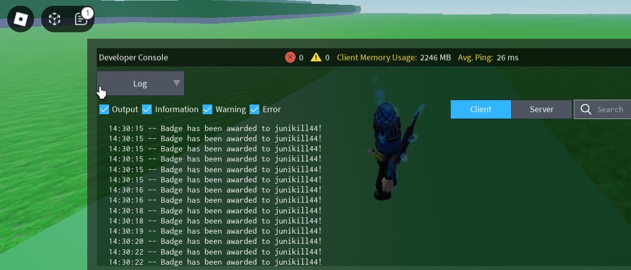 Error granting badge to in-game users in my party - Scripting Support - Developer Forum | Roblox
