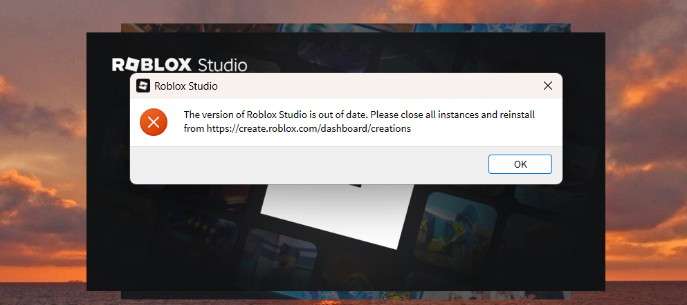 The version of Roblox Studio is out of date. Error - Platform Usage Support - Developer Forum ...