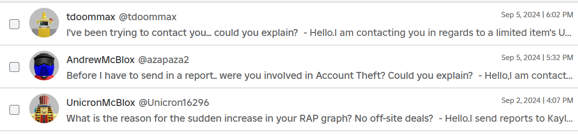 Roblox Message Scam? - Bulletin Board - Developer Forum | Roblox