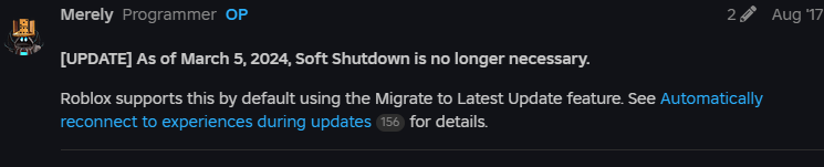 Soft Shutdown Script - Community Resources - Developer Forum | Roblox