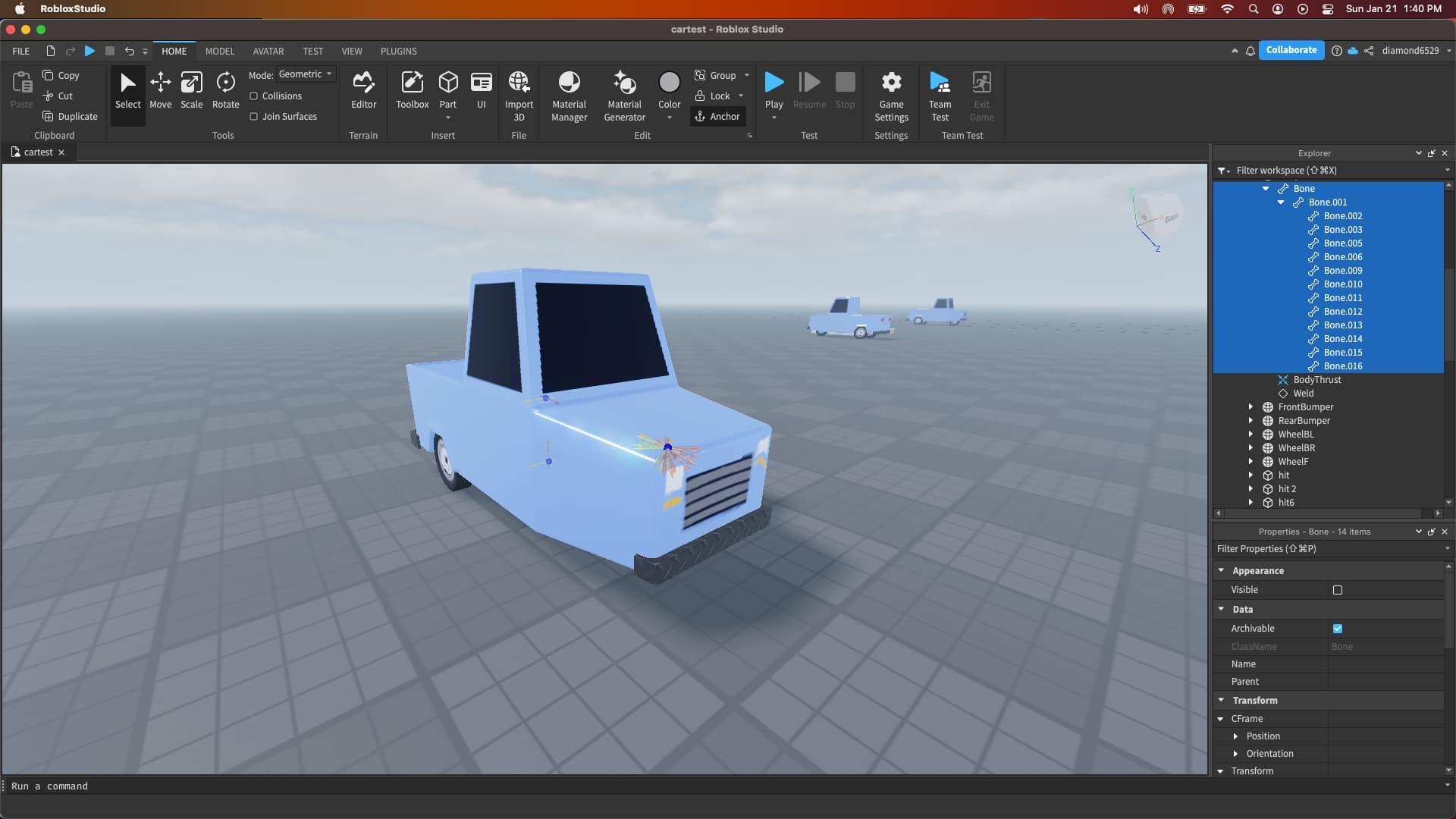 Bones Positioning Weird Softbody Car Crash System Building Support