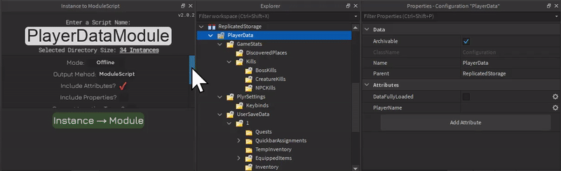 Instance To Modulescript Converter Convert Any Instance Into An Array Of Data Community
