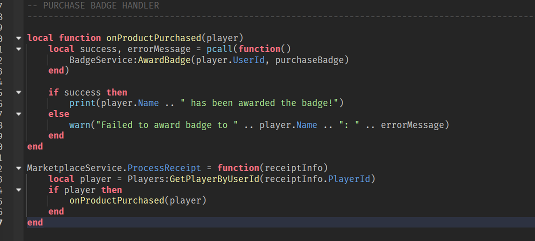 Is there a reason why i'm not being awarded the badge when i make a purchase? - Scripting ...