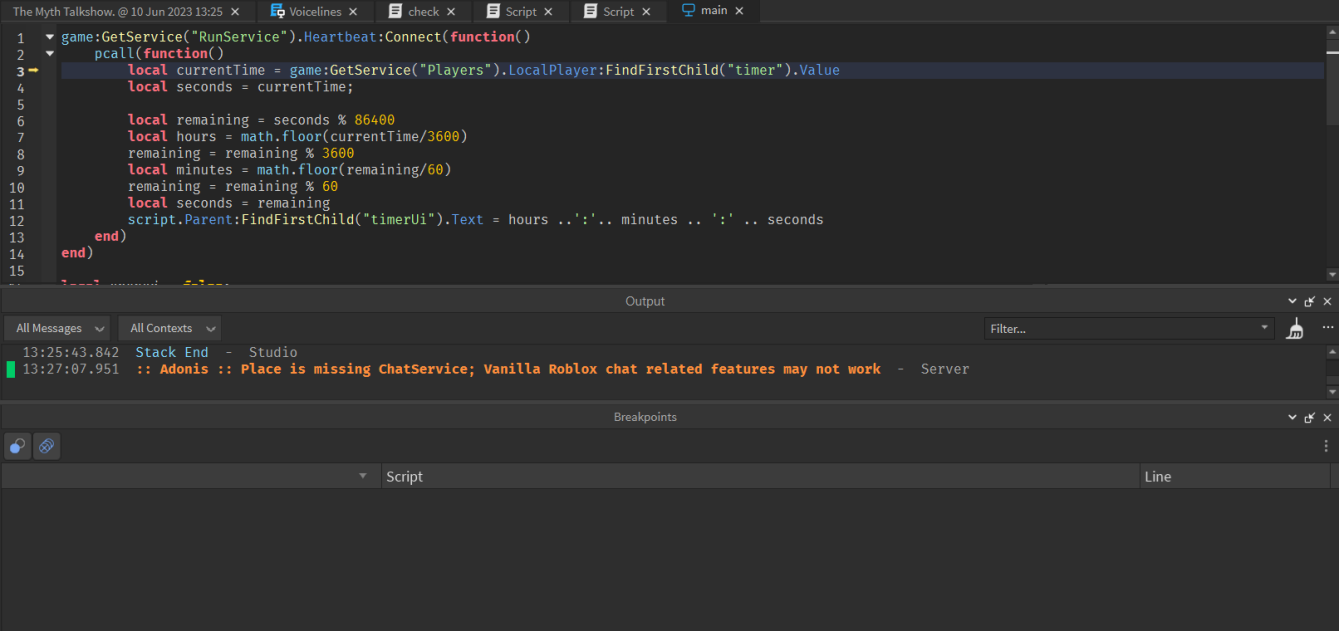 Loop breakpoint errors - Game Design Support - Developer Forum | Roblox