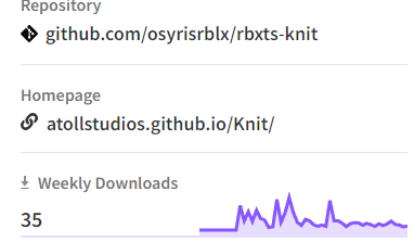 You need to use the Knit Game Framework(A template to help get started ...