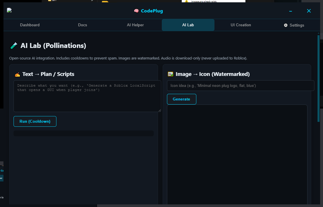 CodePlug (BETA) — Roblox ↔ VS Code Sync Plugin + Custom Server App ...