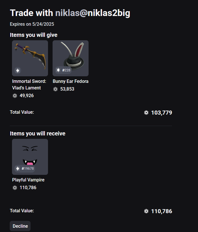 Exploiters can change what trade the accept button accepts - Roblox ...