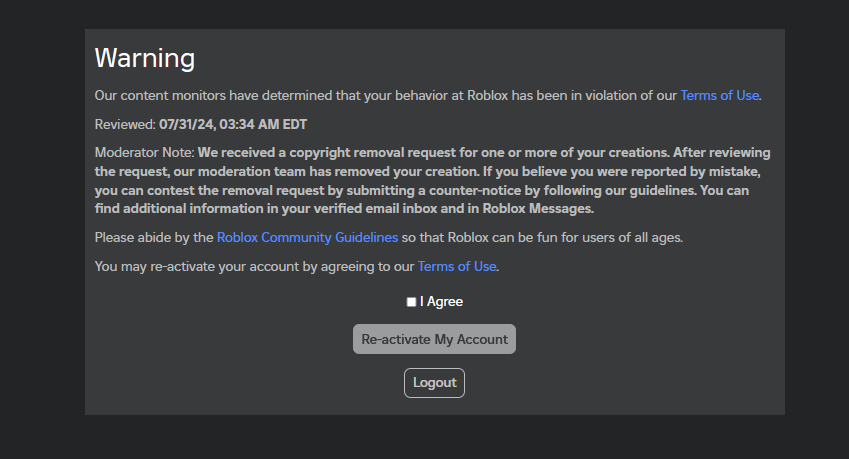 DMCA System has a giant flaw - Website Features - Developer Forum | Roblox