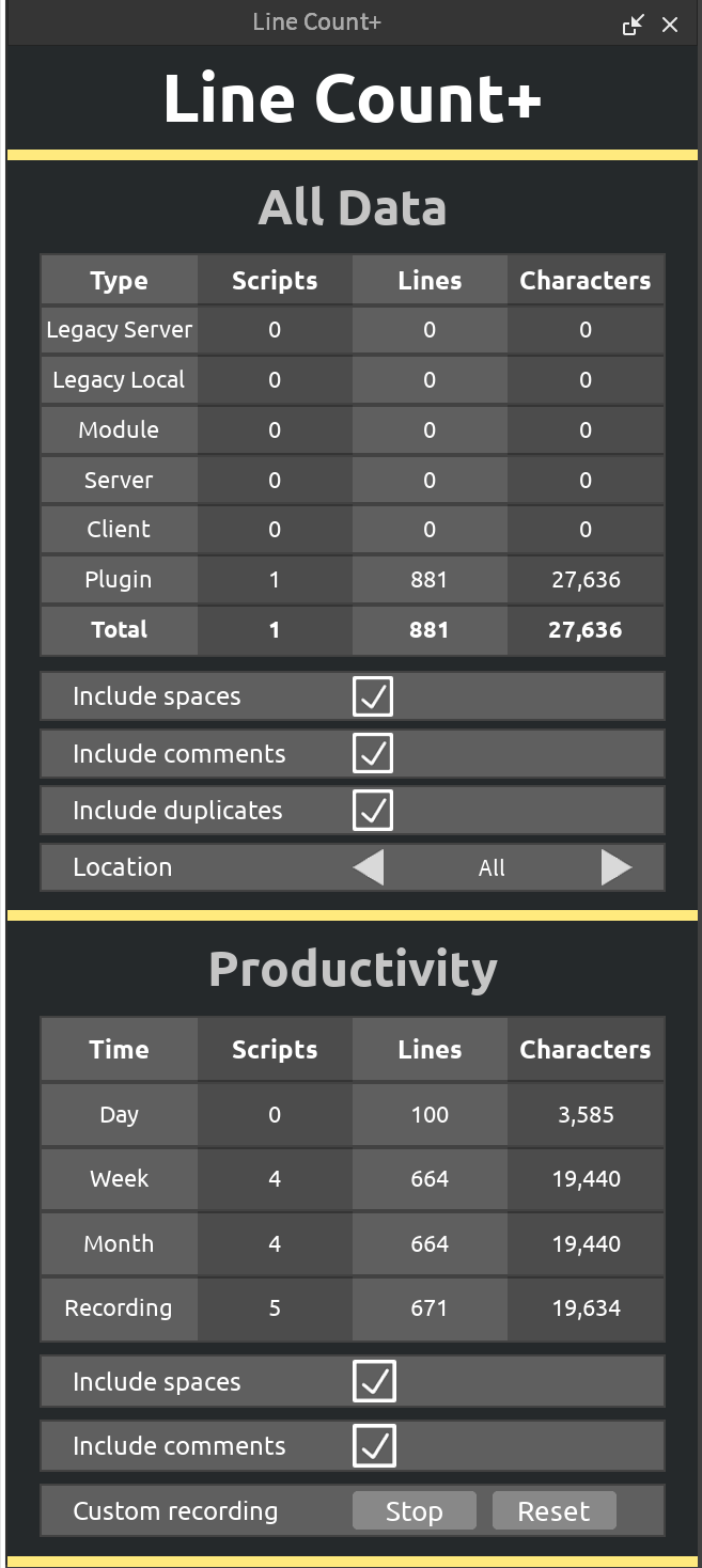 Line Count+ — Free Plugin - Community Resources - Developer Forum | Roblox