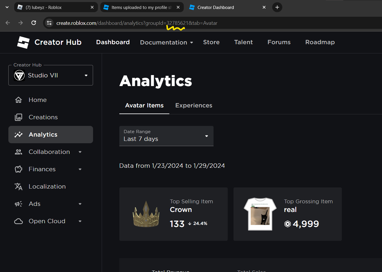 Items uploaded to my profile show up under my group analytics ...