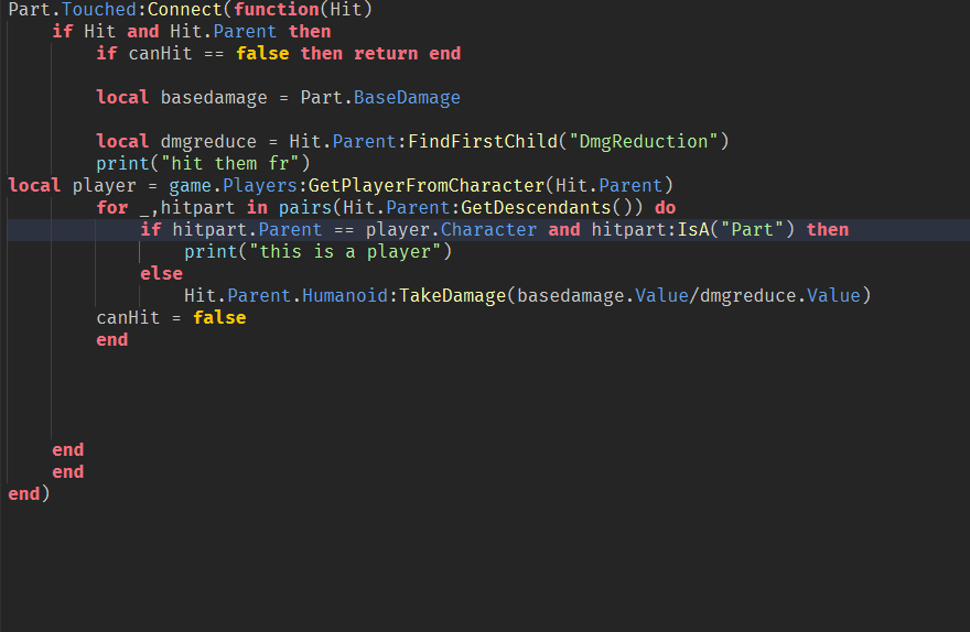 Damage not working - Scripting Support - Developer Forum | Roblox