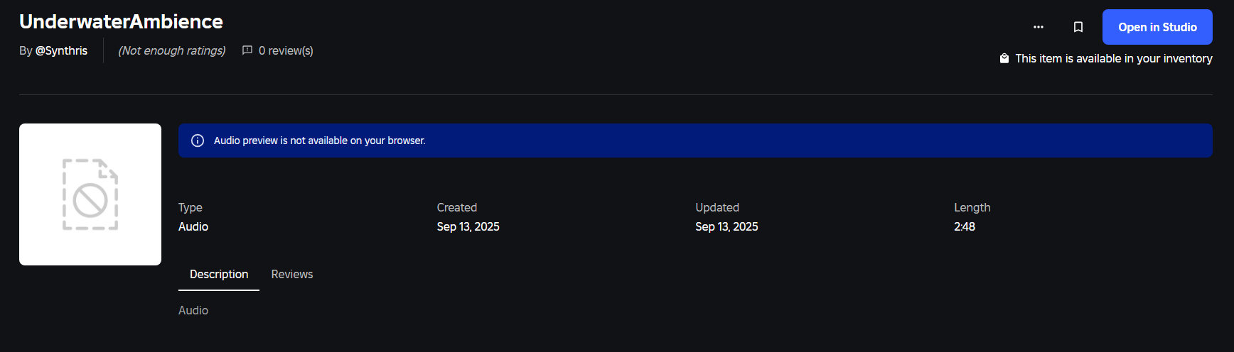 Creator Hub Audio Upload Rejected and Incorrectly Identifies Audio ...