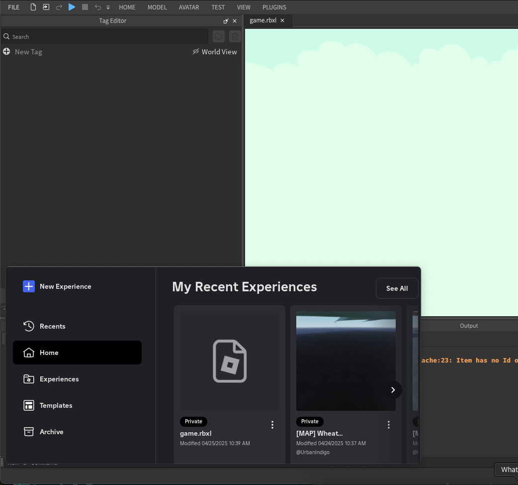 Floating "New Experience" Menu window won't go away - Studio Bugs ...