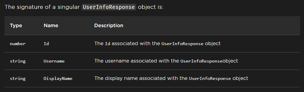 UserService::GetUserInfosByUserIdsAsync Not up to Date - Documentation Issues - Developer Forum ...