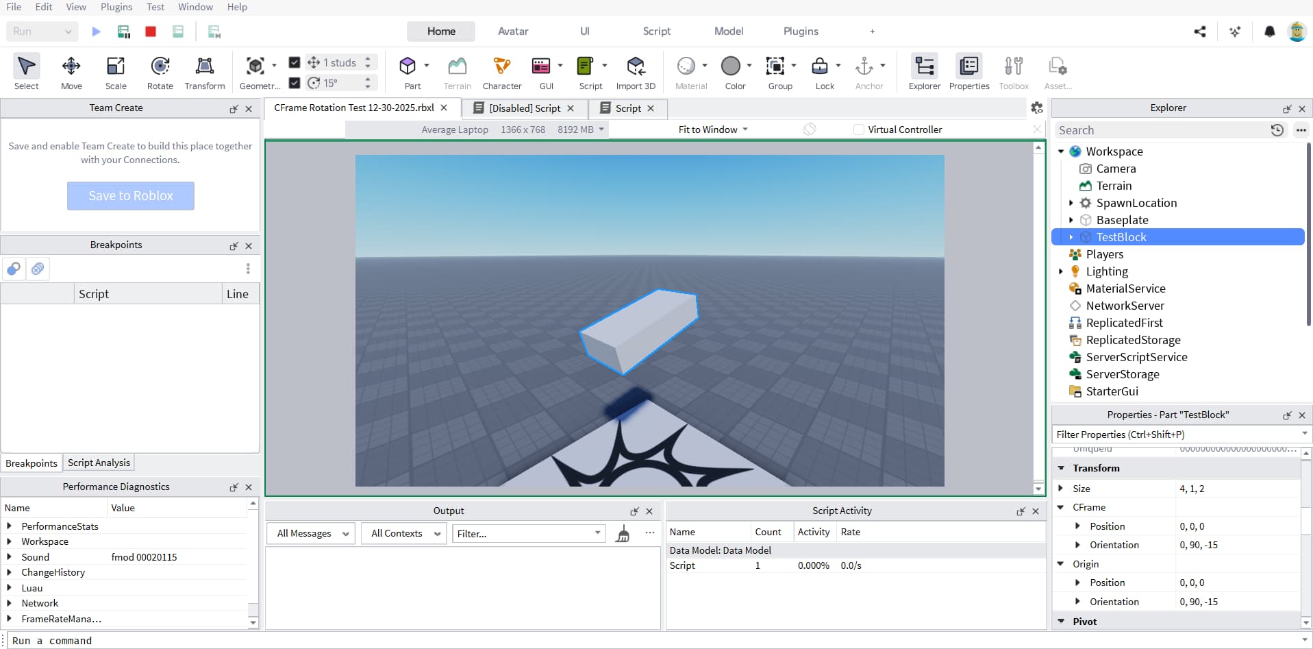 Strange CFrame Rotation Behavior when using CFrame.Angles() - Scripting Support - Developer ...