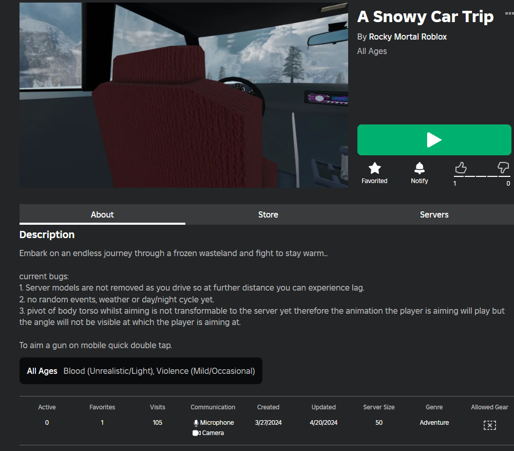 A Snowy Car Trip - Creations Feedback - Developer Forum | Roblox