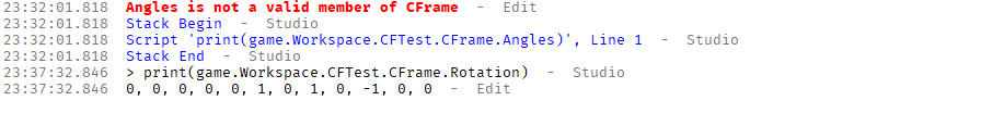 Getting Orientation From CFrame - Scripting Support - Developer Forum | Roblox