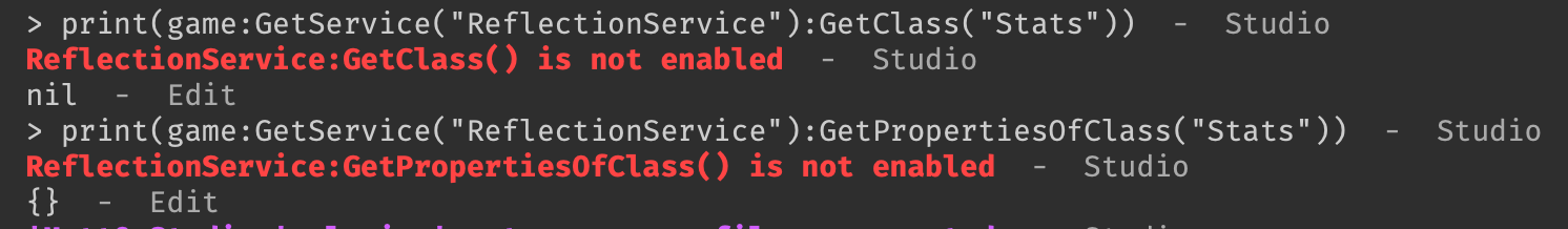 ReflectionService is not enabled? - Scripting Support - Developer Forum ...