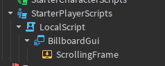 ScrollingFrame in BillboardGui doesn't work - Engine Bugs - Developer Forum | Roblox