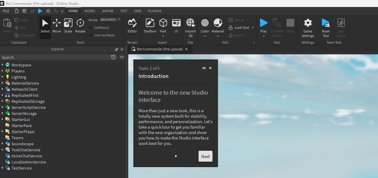 "Next Gen" studio UI tutorial plays despite having the beta off ...