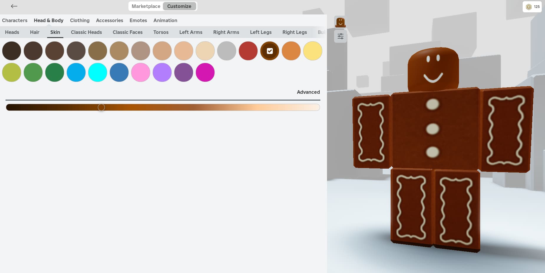 Using the site to wear / create outfits that use the skin tone slider ...
