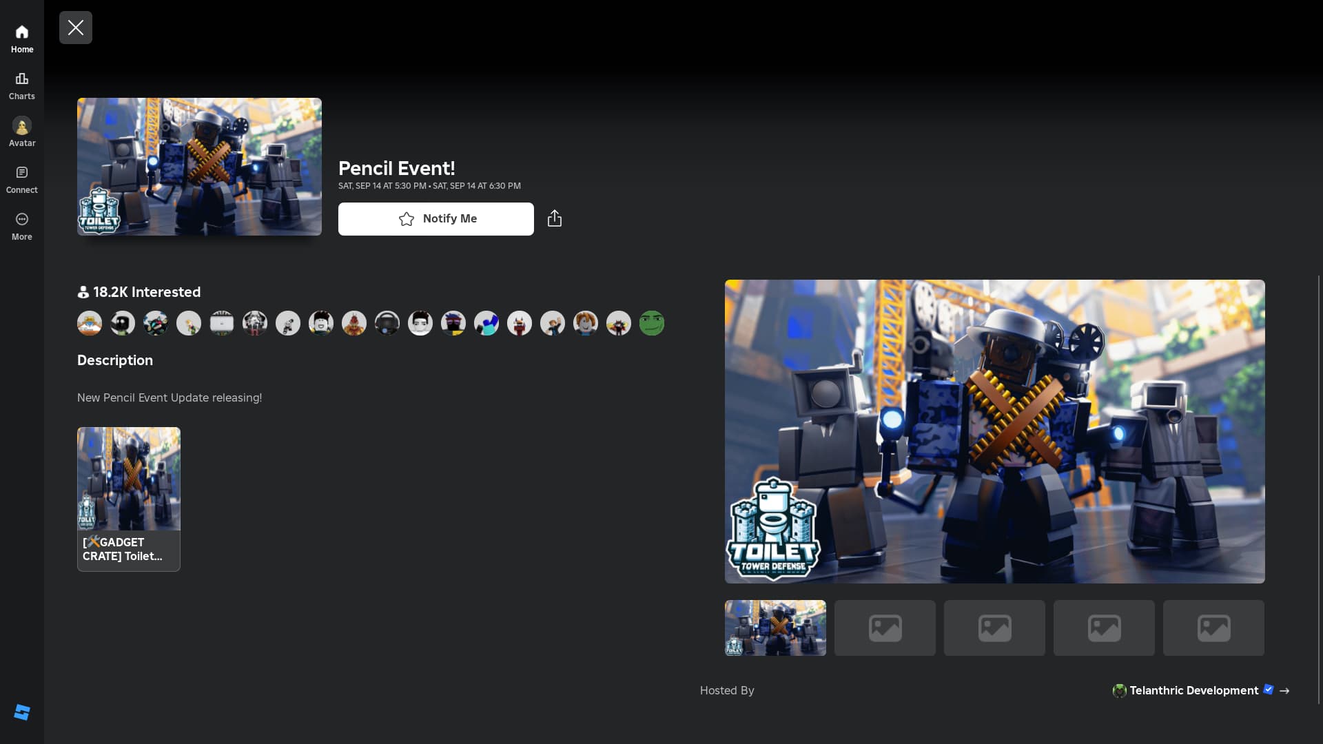 Experience Events Thumbnails are messed up - Roblox Application and ...