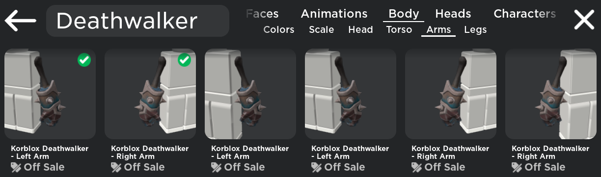 Korblox Deathwalker bundle has several issues with attachments and ...