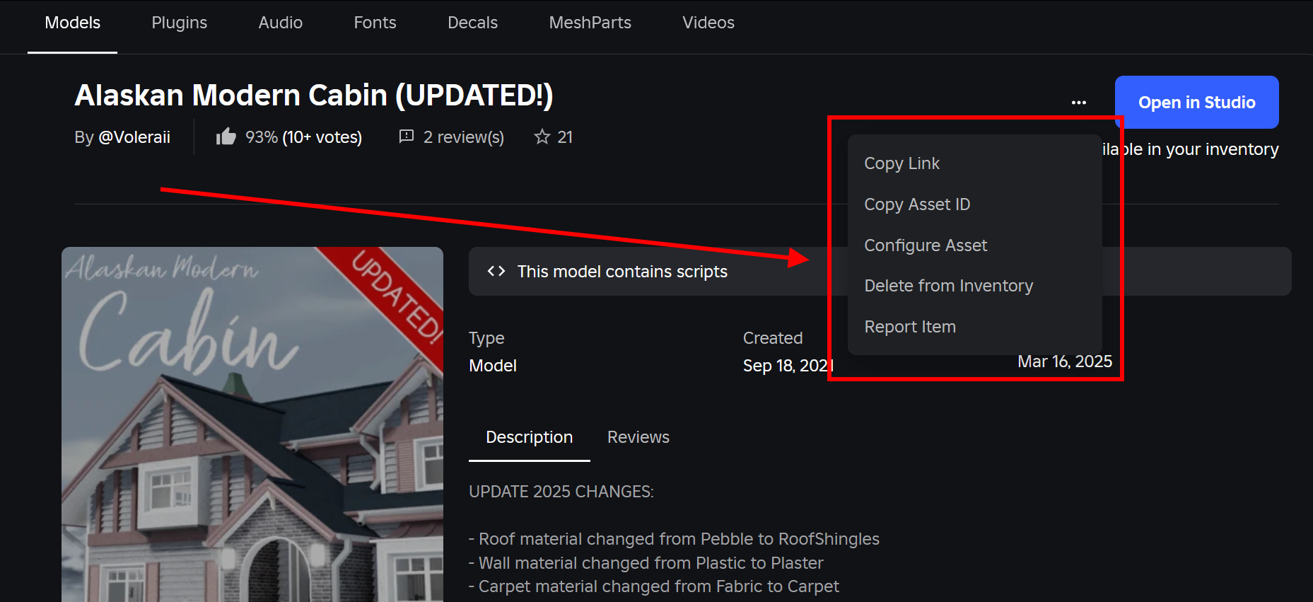 Cannot Add/Remove Models From Player Profiles - Roblox Application and ...