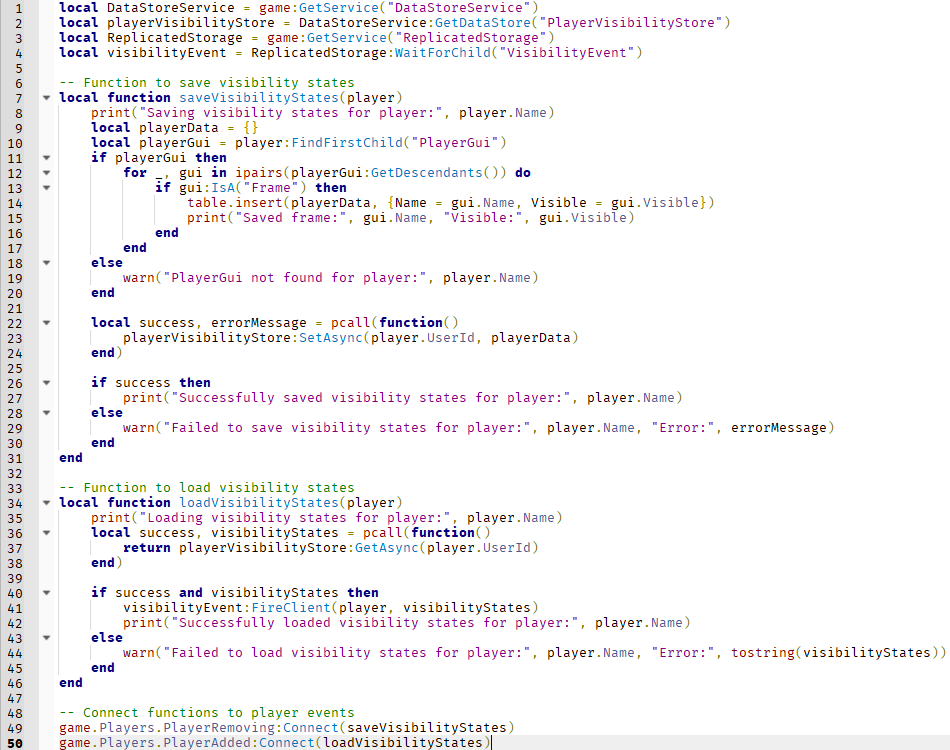 Save Frame Visibility When Leaving And Rejoining Scripting Support Developer Forum Roblox