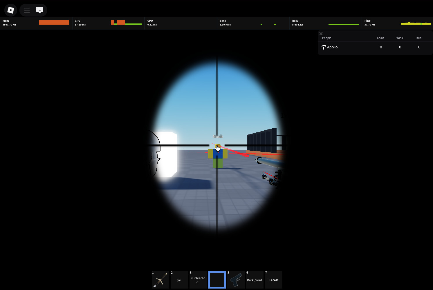 Sniper laser doesn't work with no errors? - Scripting Support - Developer Forum | Roblox