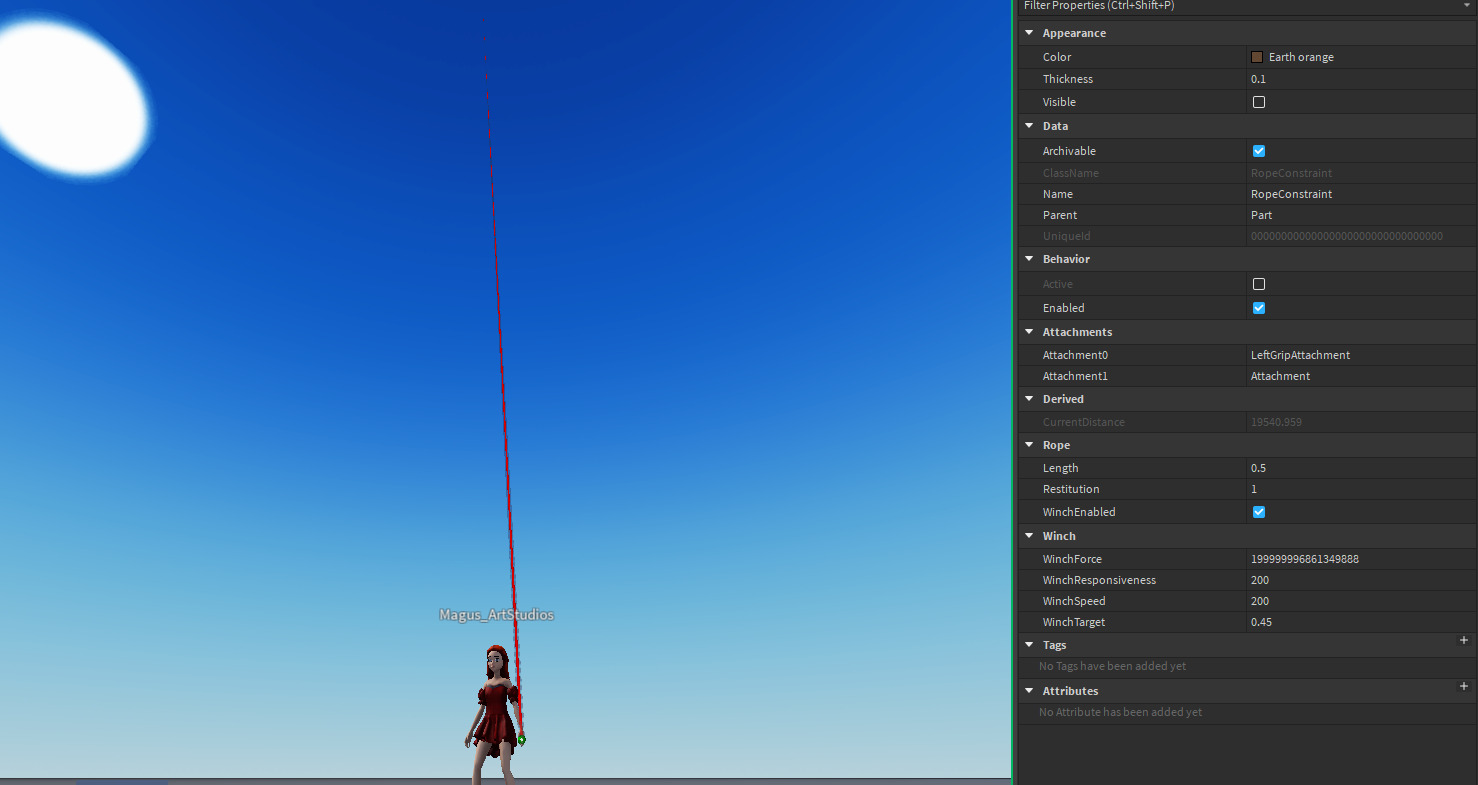 Rope Constraints Exert Gravity Force Even When attachment objects are ...