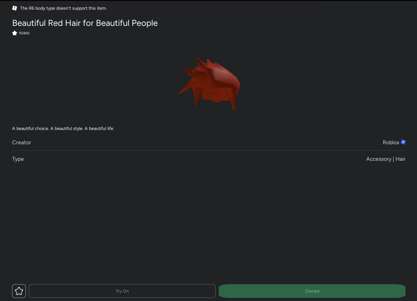 “The R6 body type does not support this item” is being displayed, even ...